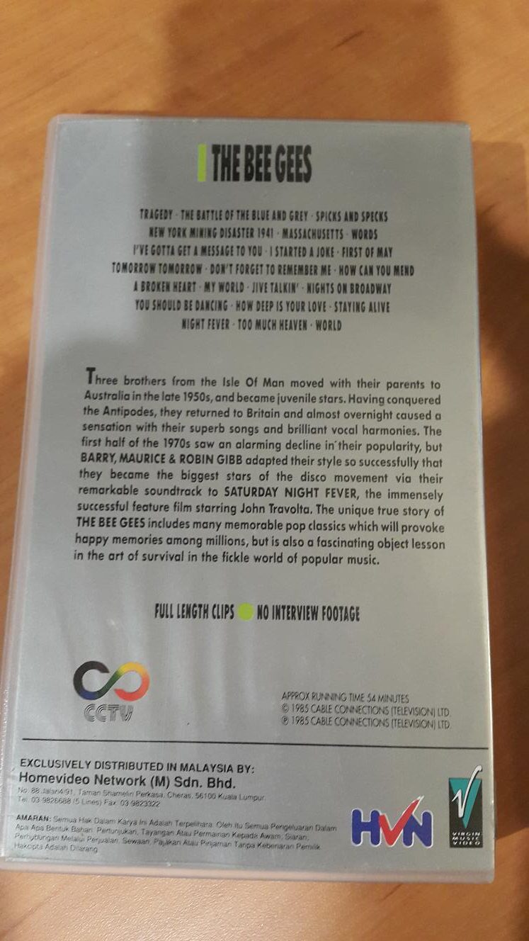 The Bee Gees 1967-1978 Music Biography – VHS cassette 1985 – van der ...